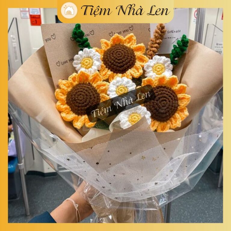 Tổng Hợp 30+ Mẫu Hoa Len Đẹp Nhất - Tiệm Nhà Len